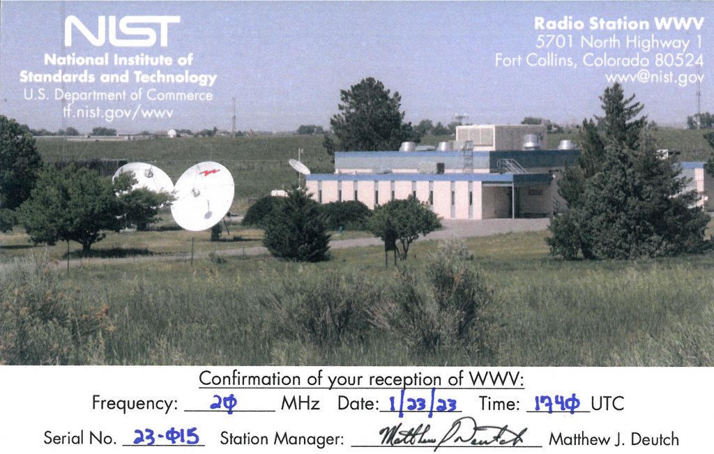 QSL – WWV 20 Mhz – RuquiDX – Pasión por la Radio